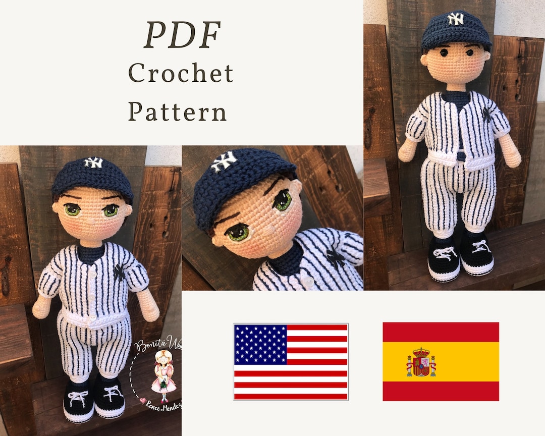 PDF Baseball Player Crochet Pattern, Yankees NY Crochet, Crochet Doll ...