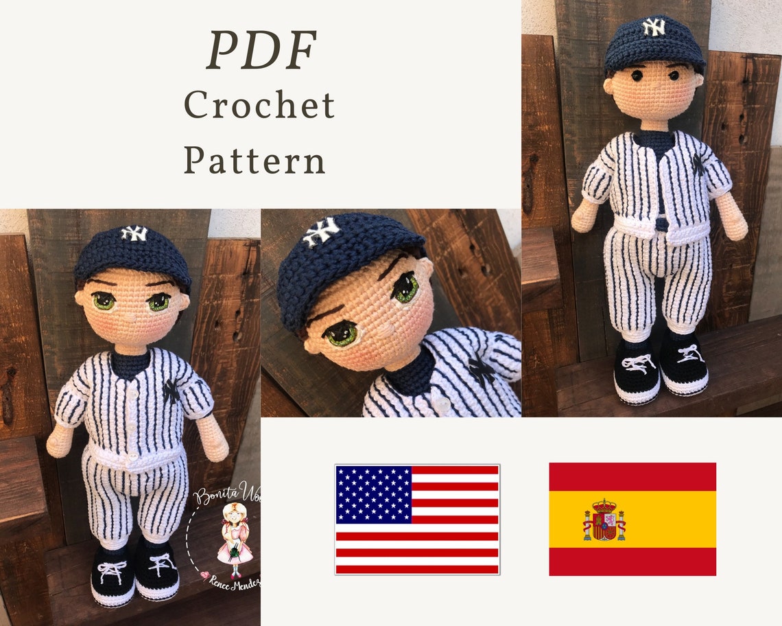 PDF Baseball Player Crochet Pattern Yankees NY Crochet - Etsy