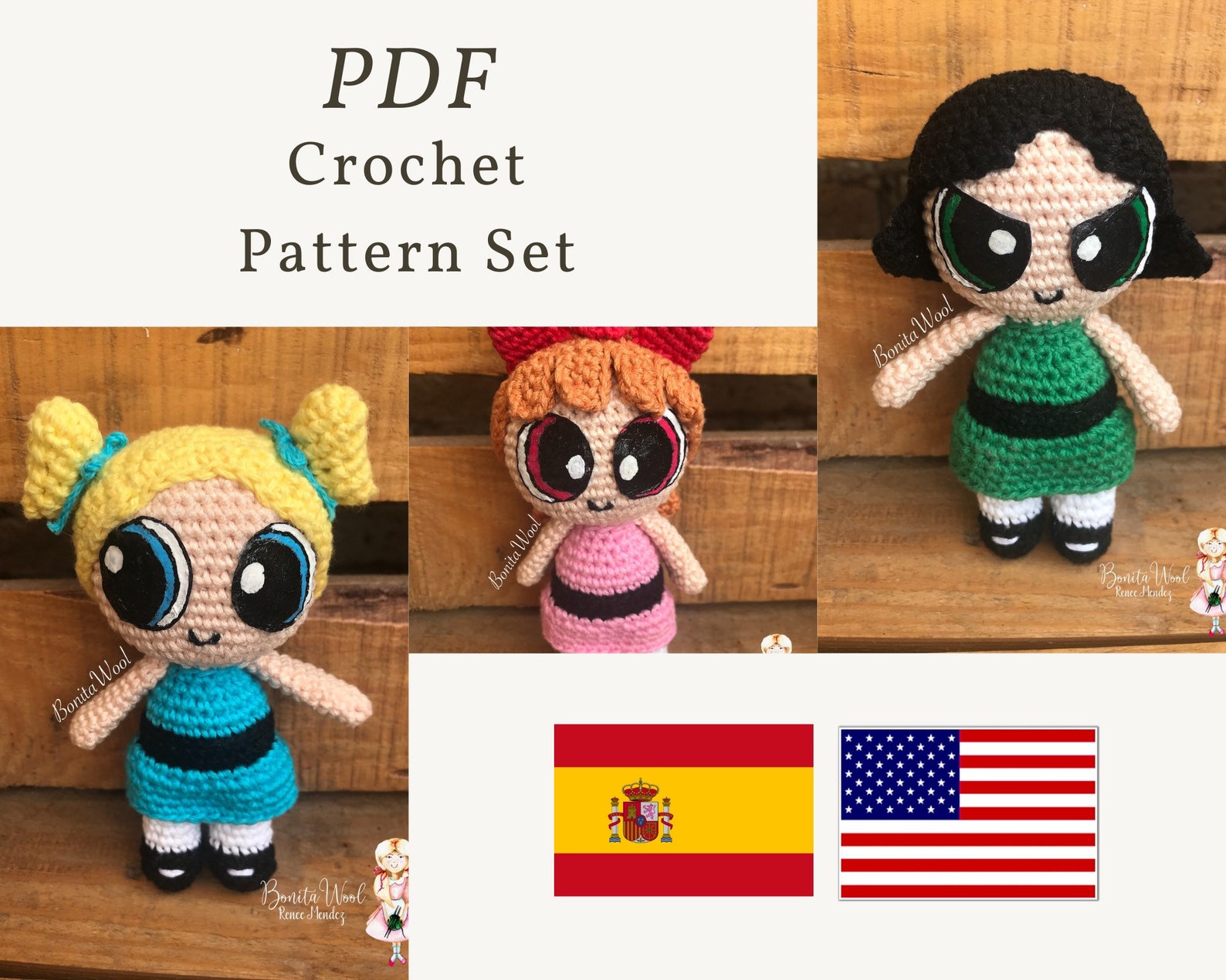 PDF Patterns Powerpuff Girls Crochet Pattern Powerpuff Girls - Etsy