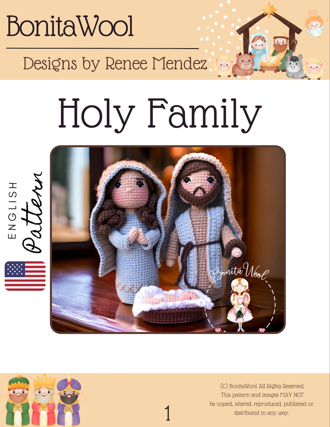 PDF Holy Family Crochet Pattern, Crochet Doll Pattern, Amigurumi ...