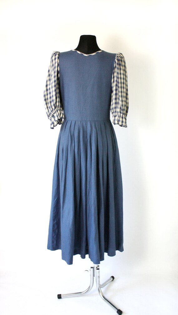 Vintage Dirndl Dress, Linen German Alpine Folk Dress … - Gem