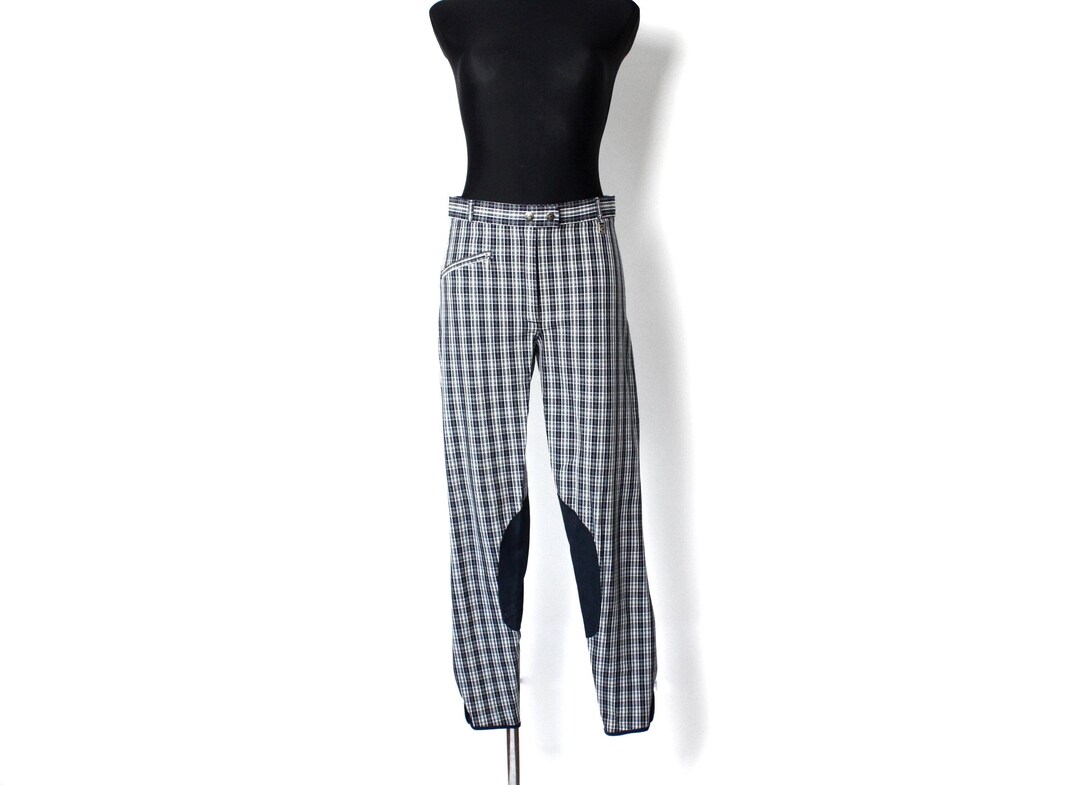 Vintage Plaid Equestrian Riding Pants: Check Breeches, Size M-L - Etsy