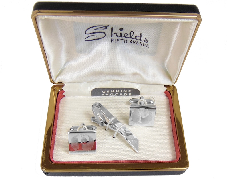 Vintage SHIELDS Fifth Avenue Cufflinks & Tie Clip Set - Etsy