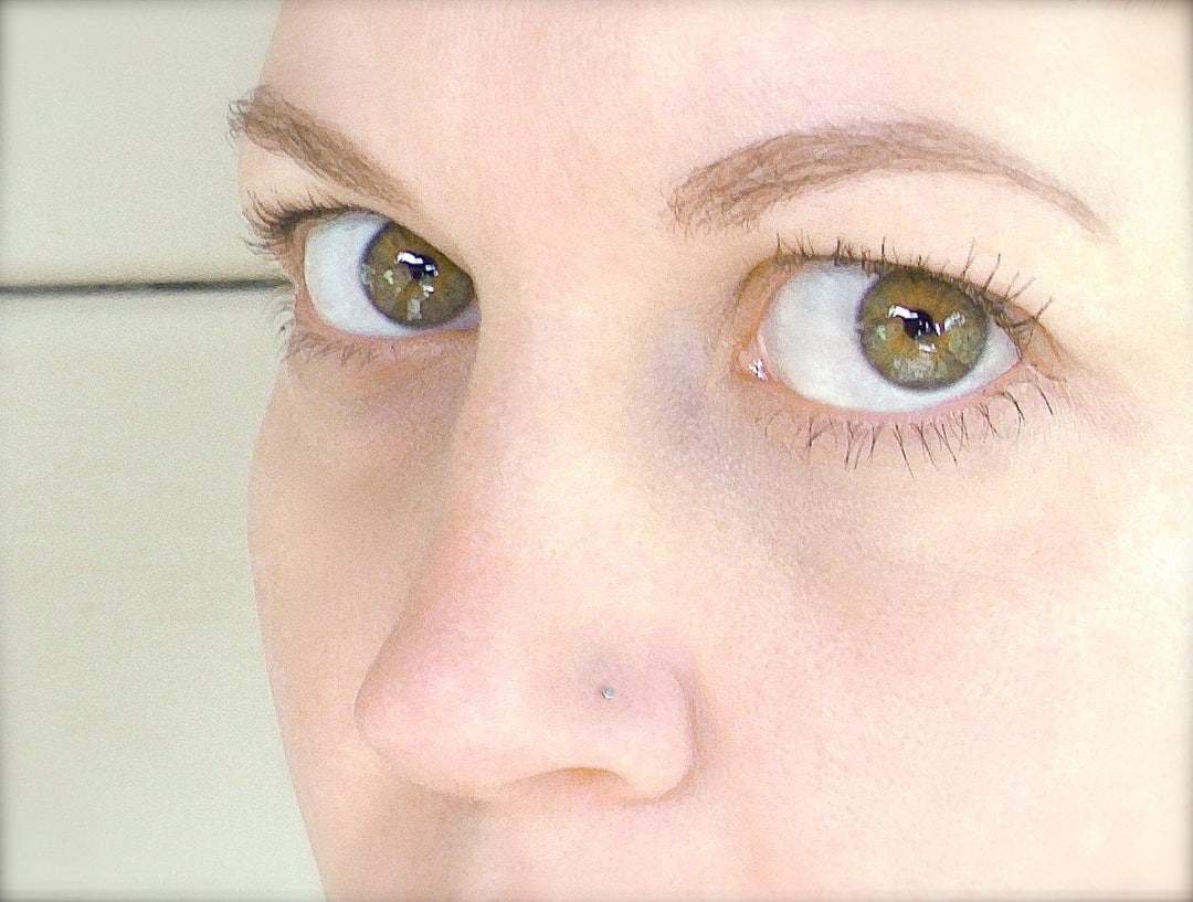 Micro Disk Nose Stud - SOLID Sterling Silver 1mm FLAT Disk - 24 Gauge ...