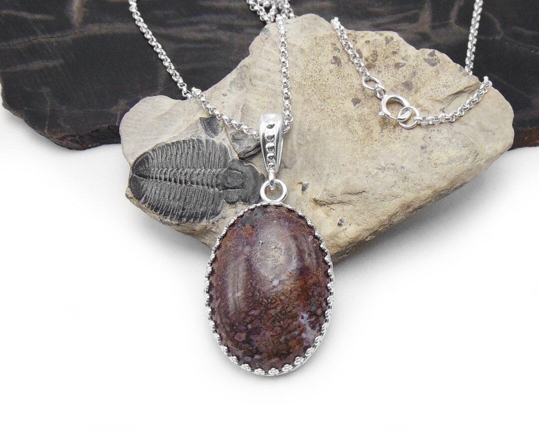 Dinosaur Bone Necklace in Sterling Silver - Purple Dinosaur Bone ...