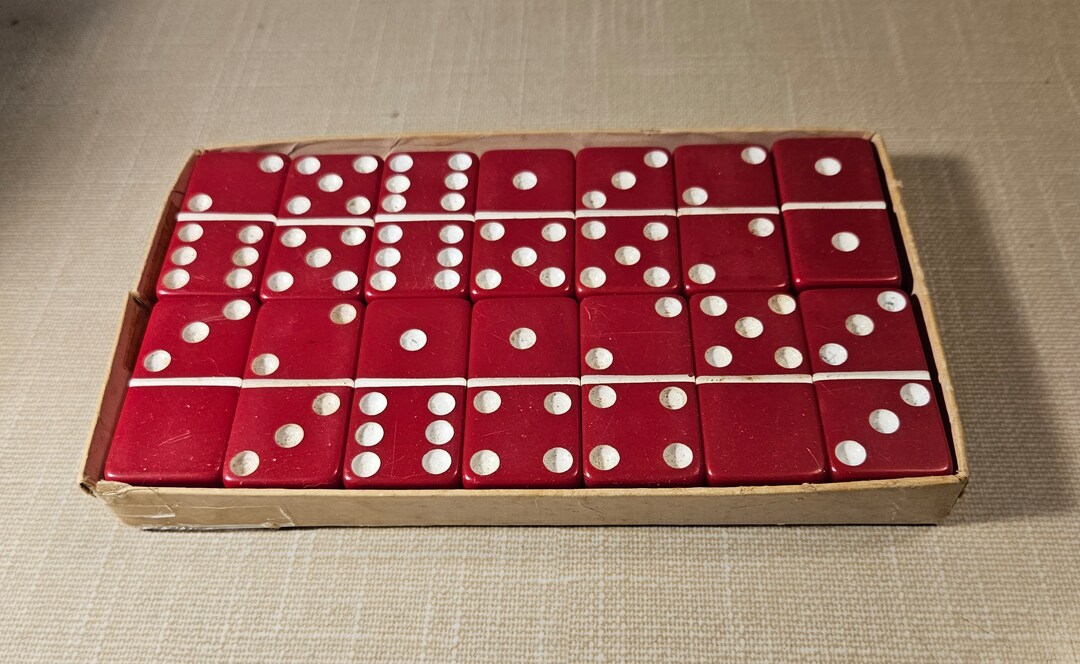 Red Bakelite Dominoes - Etsy