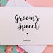 Groom's Speech Card - Etsy UK