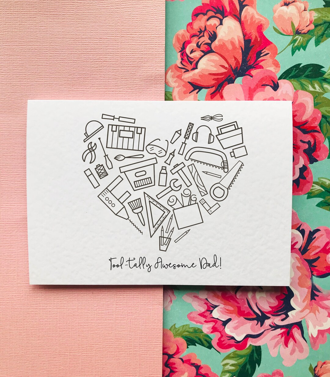 Tool-tally Awesome Dad Father's Day Heart Card - Etsy
