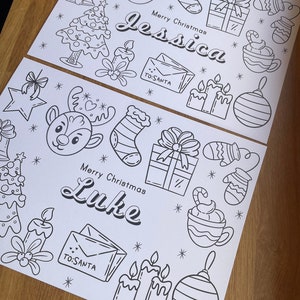 PRINTABLE Christmas Colouring Personalised Name Placemat/ Christmas ...