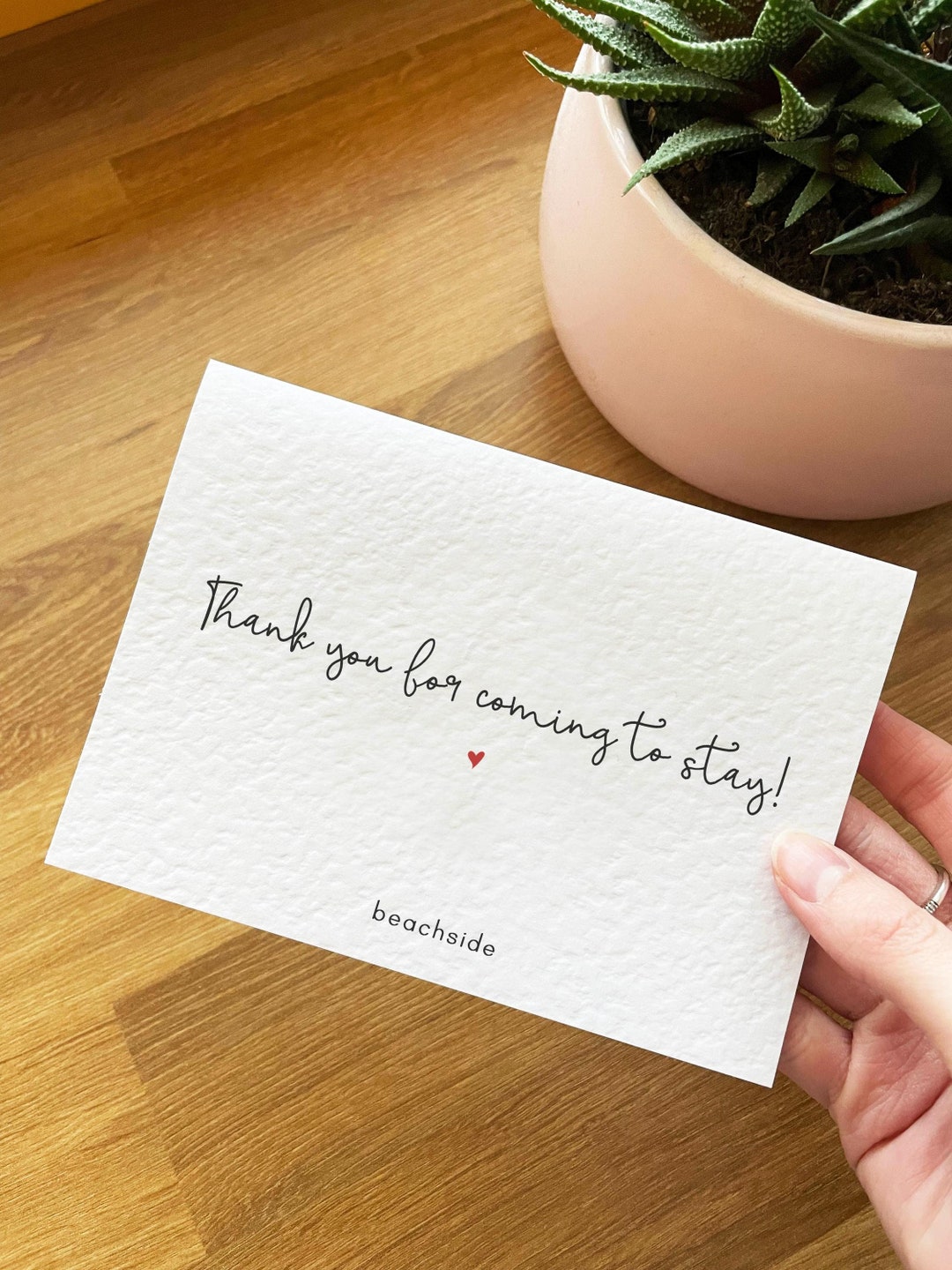 B&B Host Personalised Thank You for Coming/visiting Card/ Airbnb/hotel ...