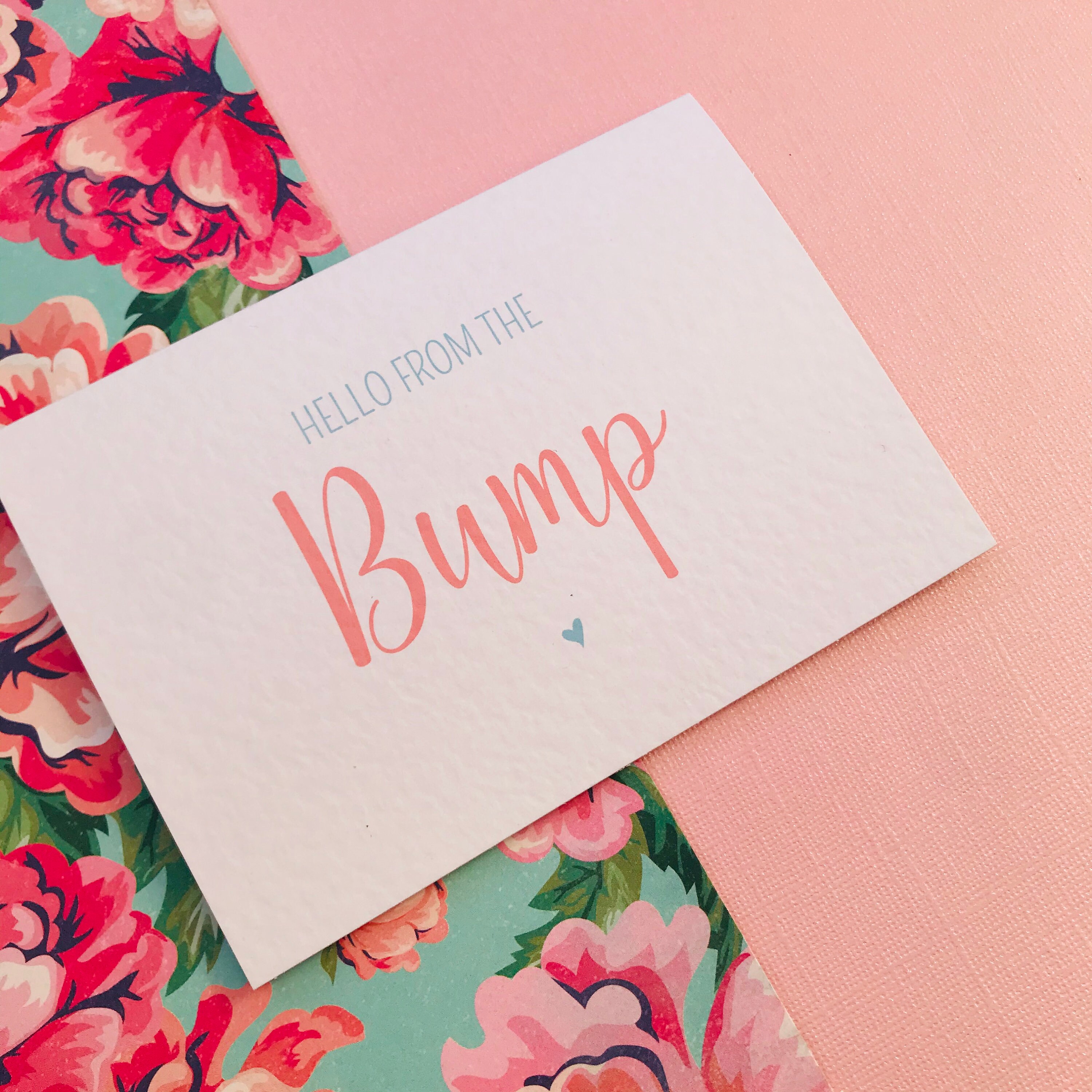 Hello From the Bump Calligraphy Scan Photo Card / Gender Reveal / It's ...