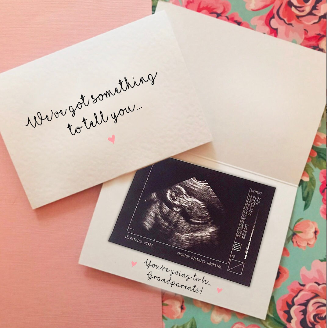 Pregnancy Announcement Scan Card: Surprise Grandparents Card - Etsy