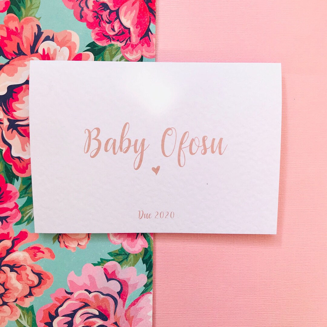 Personalised Baby's Name Card - Etsy