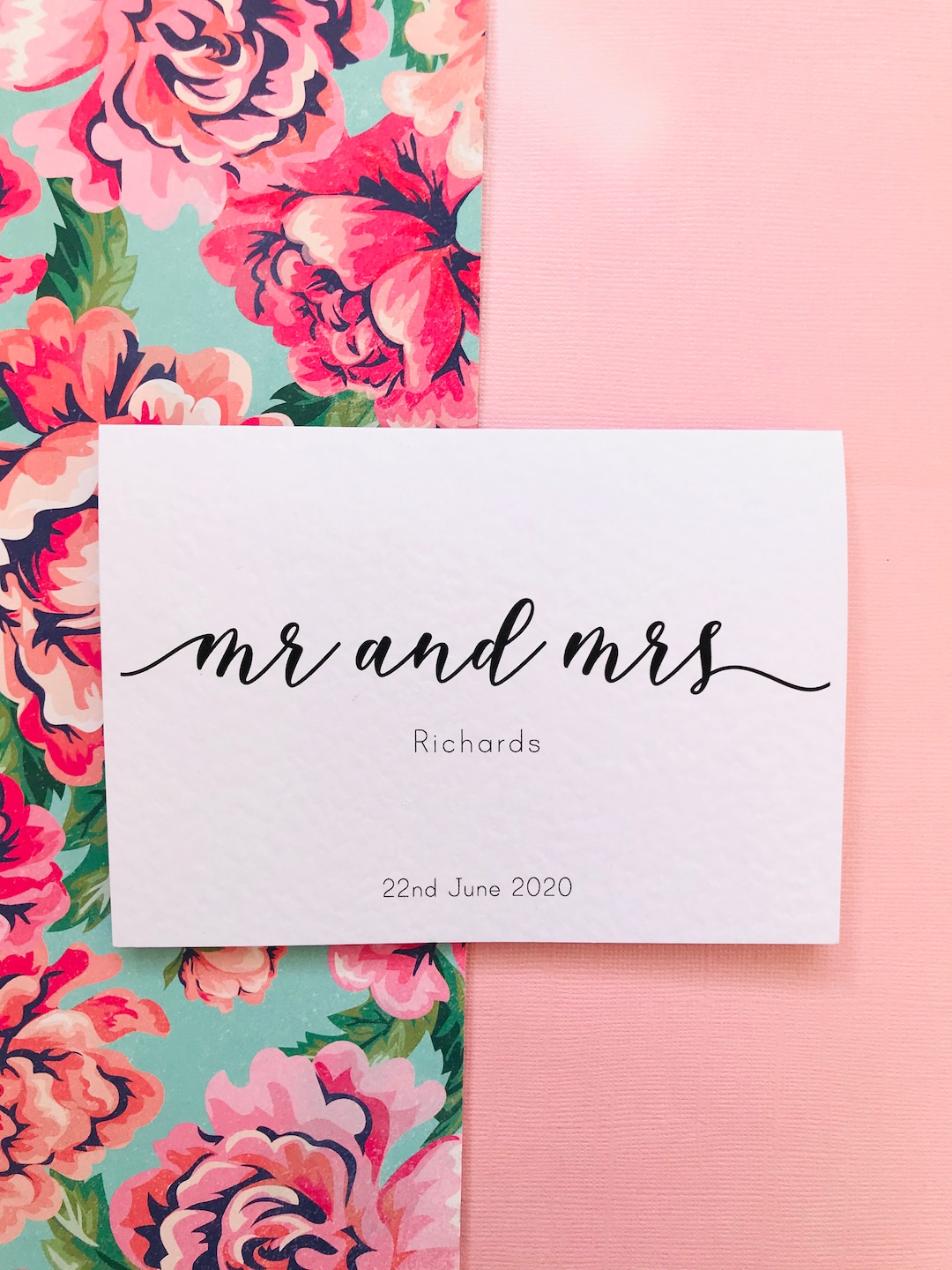 Mr and Mrs Personalised Calligraphy Thank You Card - Etsy