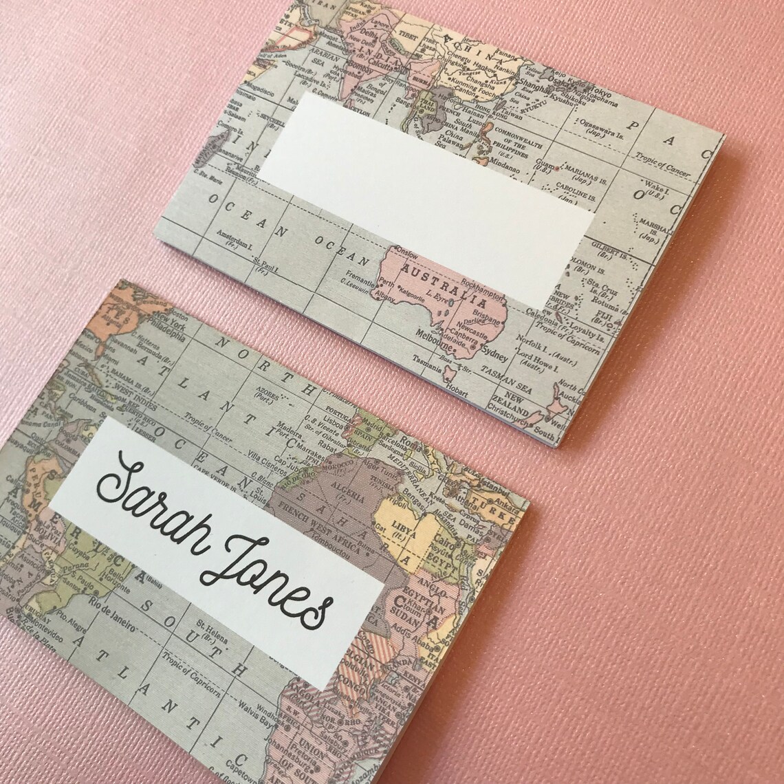 World Map Travel Inspired Wedding Guest Place Cards/ Wedding | Etsy