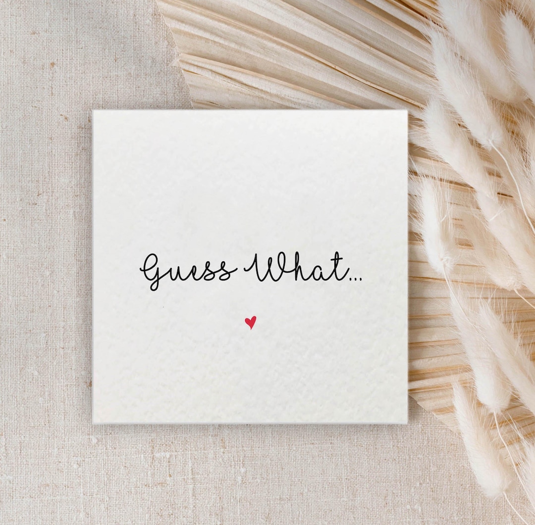 Guess What Pregnancy Announcement Card: New Grandma, Grandpa, Auntie ...