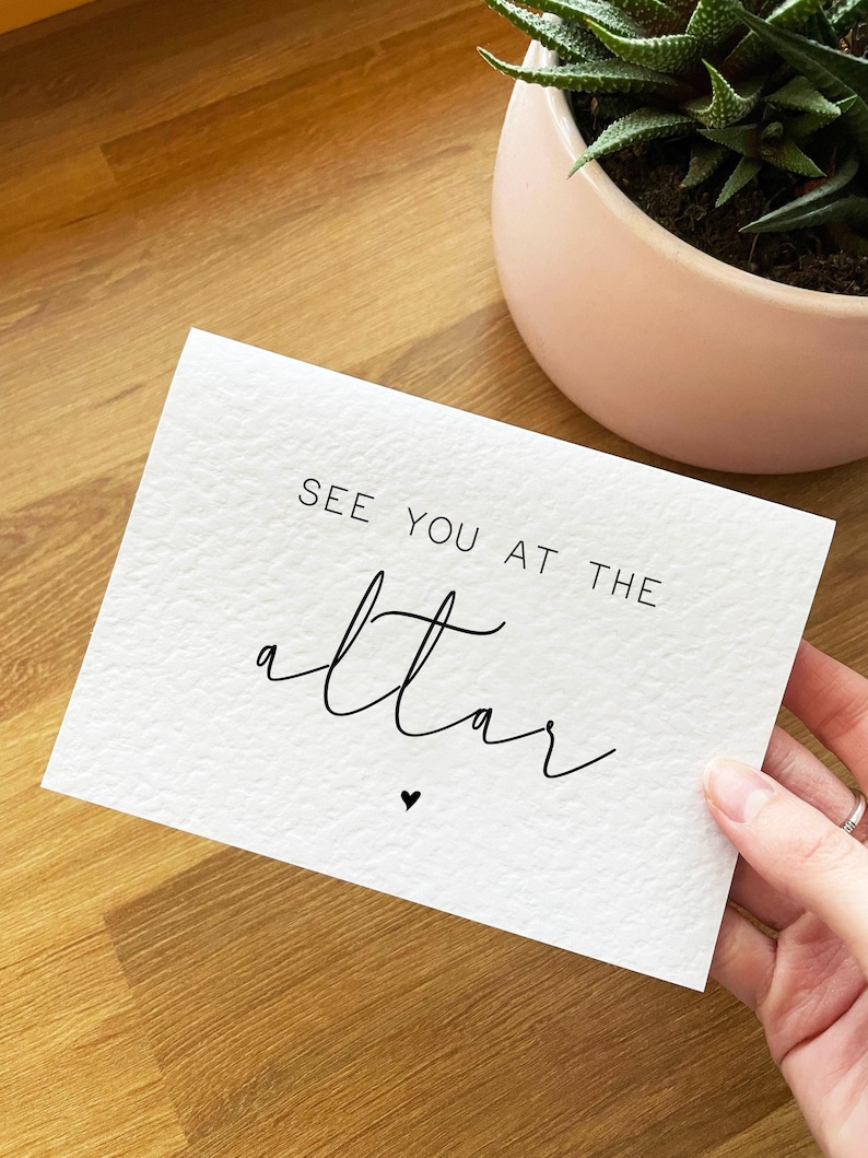 See You at the Altar Calligraphy Wedding Day Card - Etsy