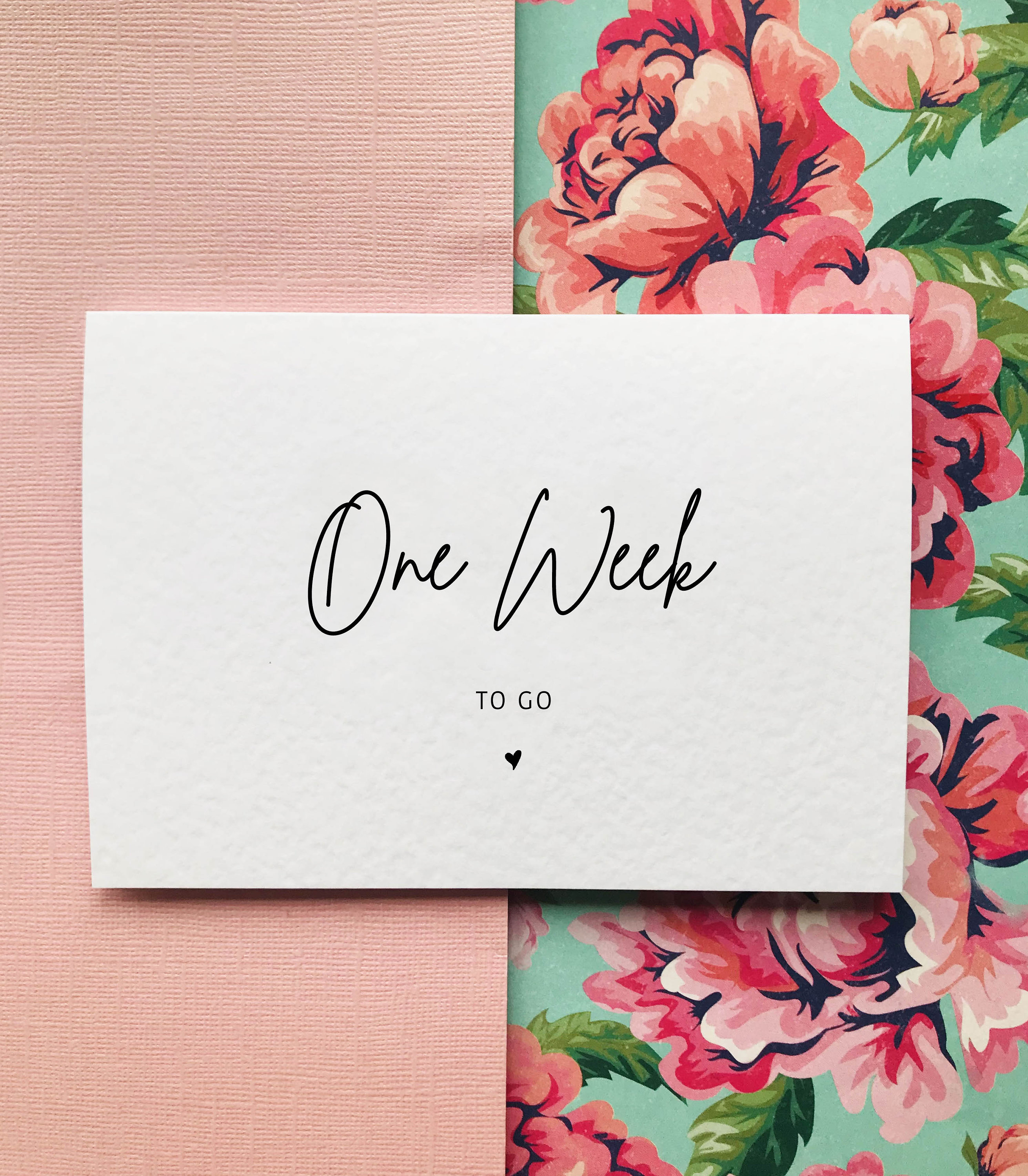 One Week to Go Wedding Countdown Card/mr & Mrs Tobe/fiancé Card - Etsy