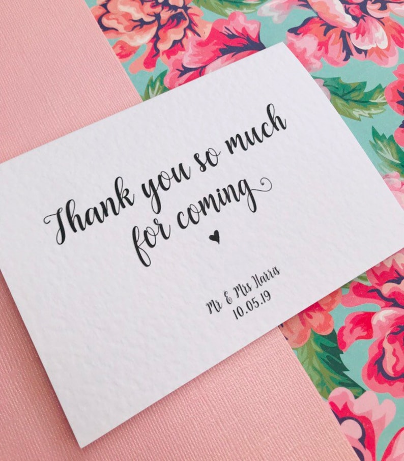 Personalized Wedding Thank You Cards: Calligraphy Guest Cards - Etsy
