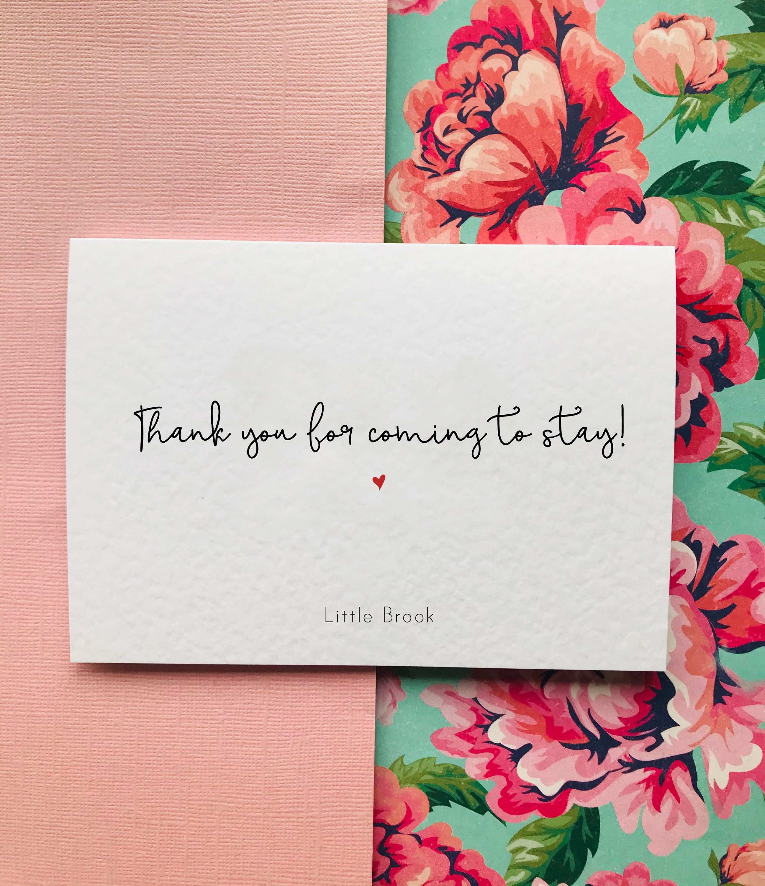 Hotel/b&b Personalised Thank You for Coming/visiting Card - Etsy UK