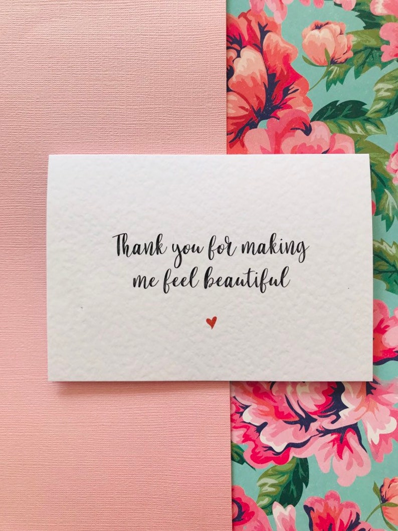 Thank You for Making Me Feel Beautiful Wedding Card/make up - Etsy