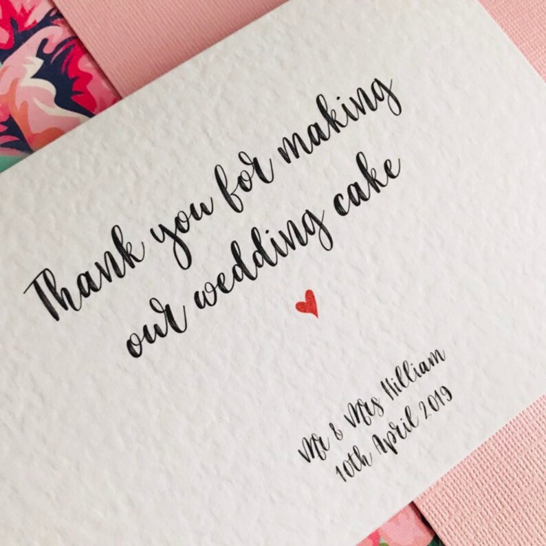 Thank you for making our wedding cake/ wedding thank you card | Etsy