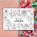 PRINTABLE Christmas Colouring Personalised Name Placemat/ - Etsy