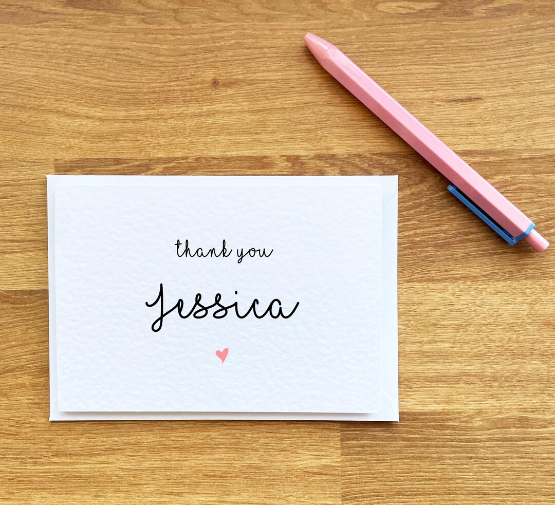 Thank You Name Card - Etsy