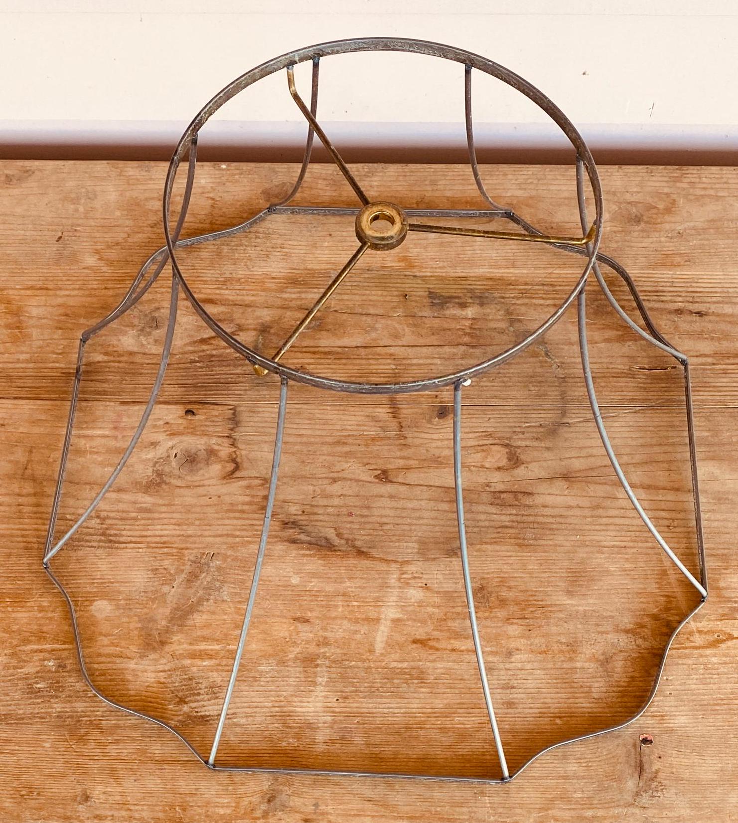 Large Vintage Metal Scallop Lamp Shade Frame - Lighting - DIY Shade ...