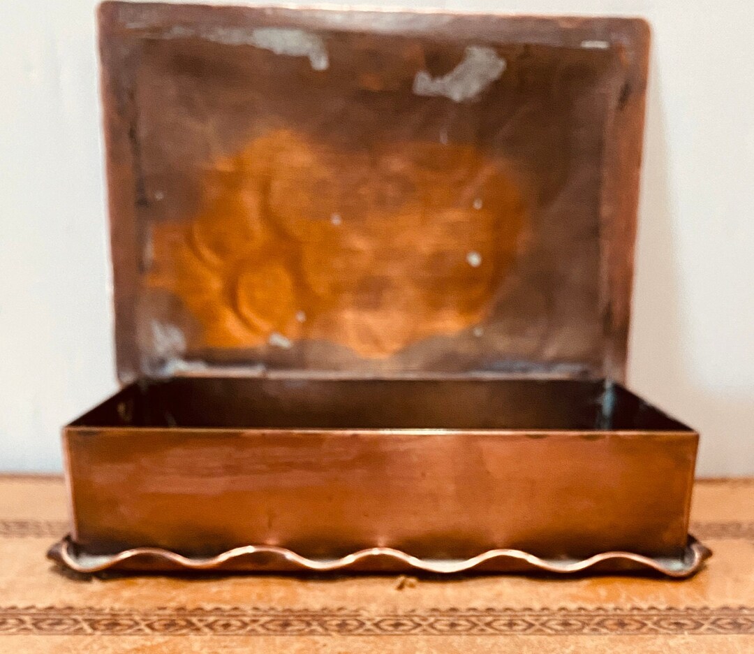 Vintage Copper Box Jewelry Box Desk Accessories Copper Craft Arts and ...