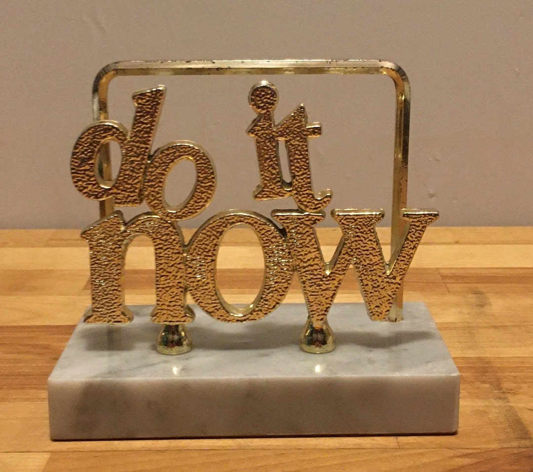 Vintage Letter Rack - Desk Accessory - Do It Now - Marble Base - Made ...