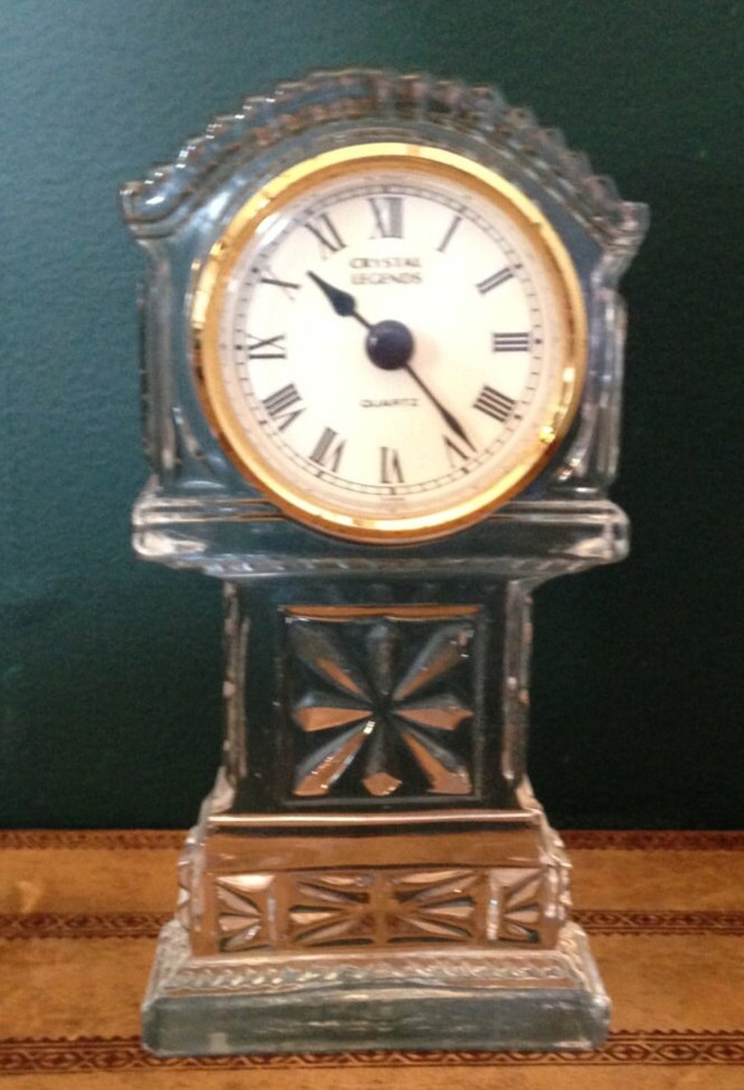 Crystal Legends Clock by Godinger in Glass Case - Miniature Grandfather ...