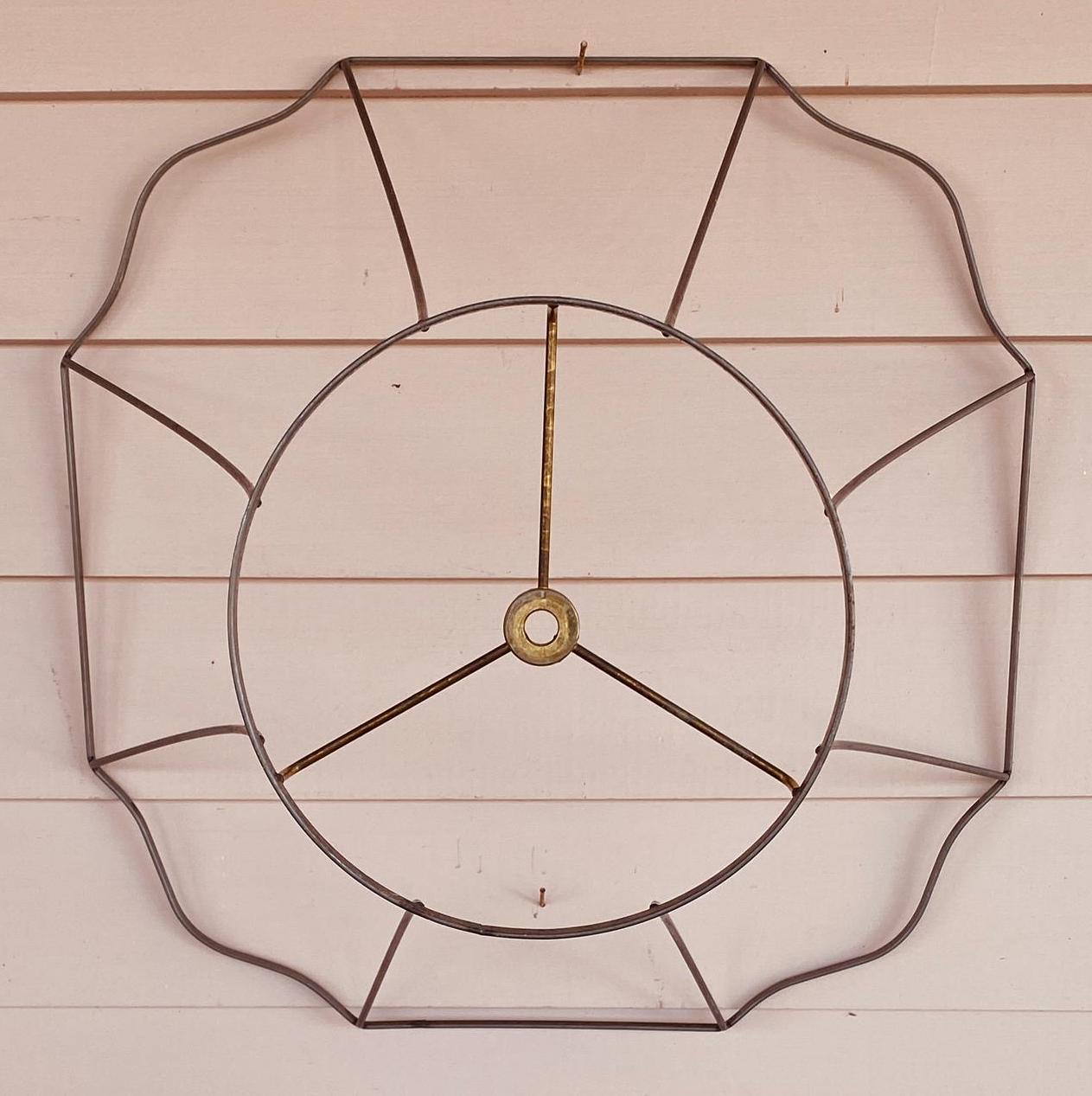 Large Vintage Metal Scallop Lamp Shade Frame - Lighting - DIY Shade ...
