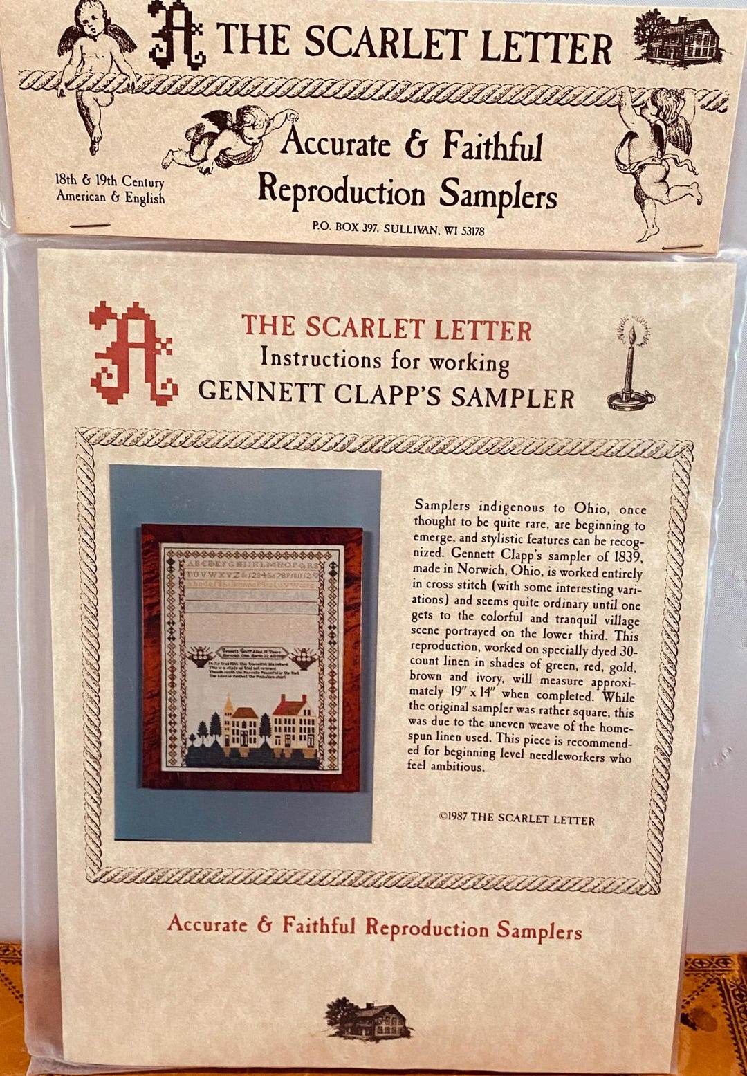 Counted Cross Stitch Sampler Kit- by - the Scarlet Letter 1980s- the ...