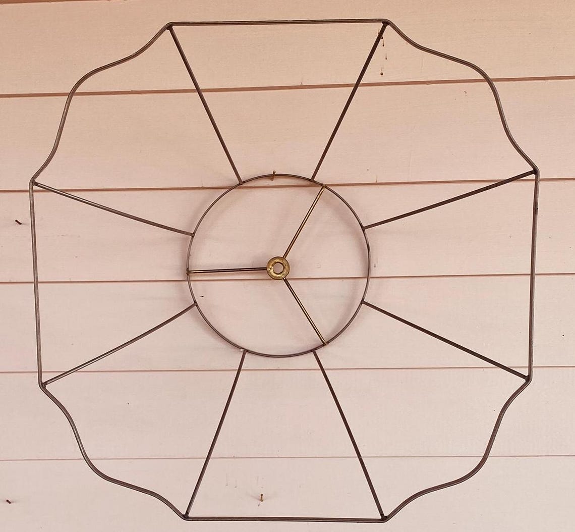 Large Vintage Metal Scallop Lamp Shade Frame - Lighting - DIY Shade ...