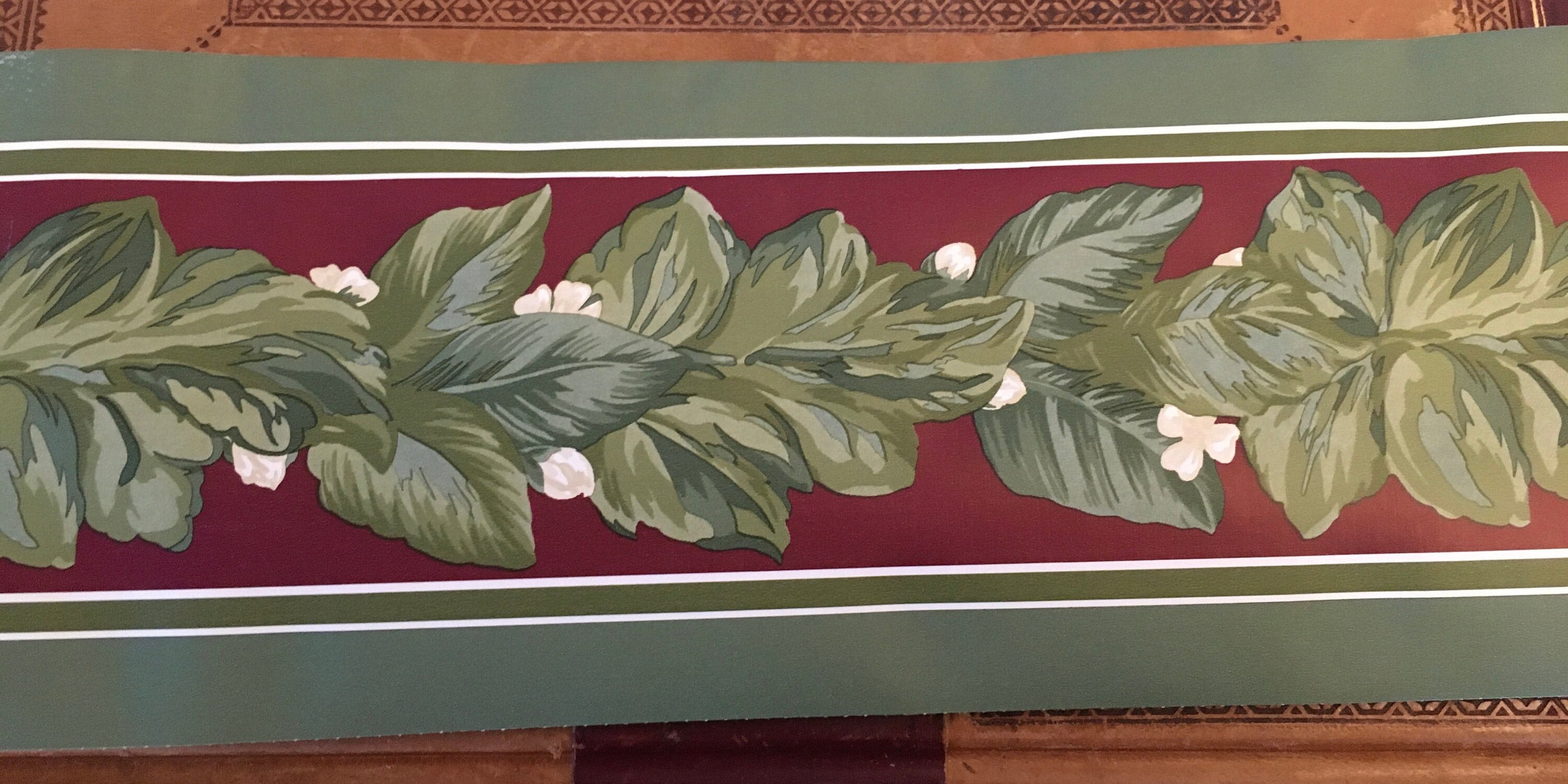 Wallpaper Border Sunworthy Leaves and Flowers Crafting Home Decor ...