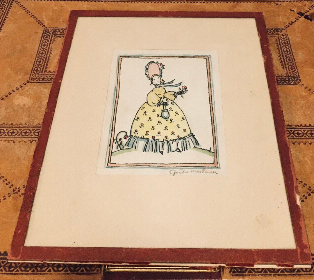 Vintage/antique -pen and Ink Illustration - Colored Etching - 1930s - Etsy