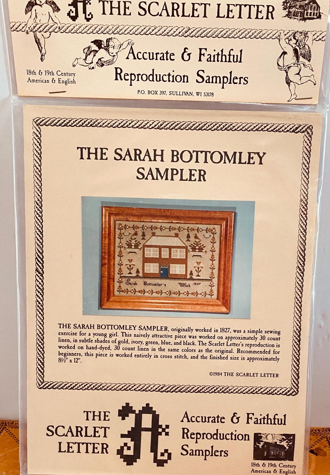 Counted Cross Stitch Sampler Kit- by - the Scarlet Letter 1980s- the ...