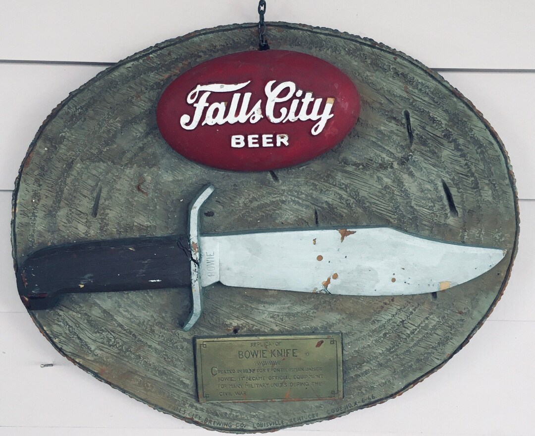 Falls City Beer Advertising Sign - Bowie Knife - Breweriana - Man Cave ...