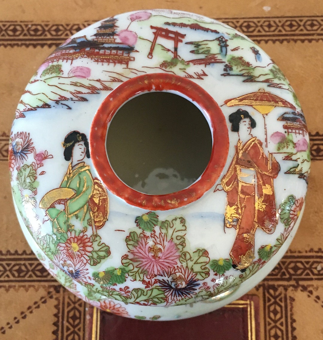 Hair Receiver - Oriental - Geisha Decoration - Vintage - Desk Accessory ...