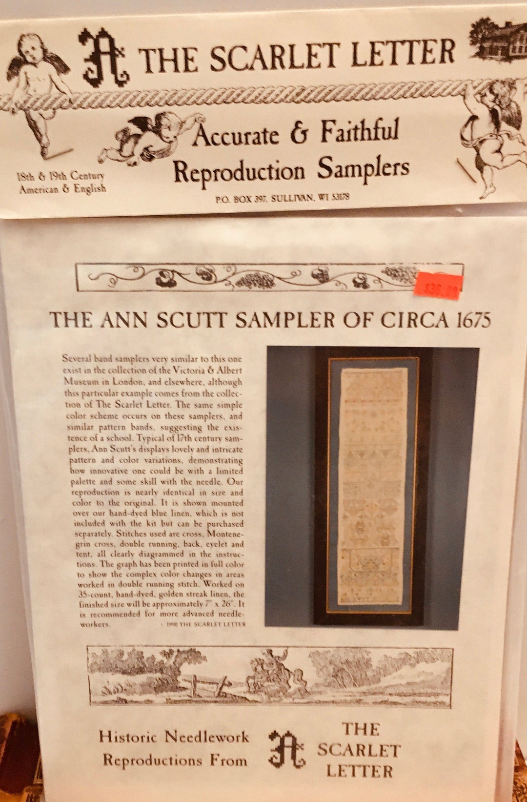 Counted Cross Stitch Sampler Kit- by the Scarlet Letter the Ann Scutt ...