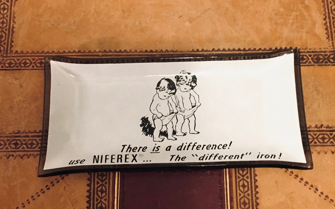 Vintage - Advertising - Glass Pen Tray - NIFEREX - - Etsy