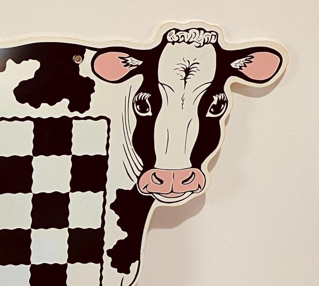 Vintage Cow Checker Board - Wall Decor - Country Kitchen - Home Accents ...