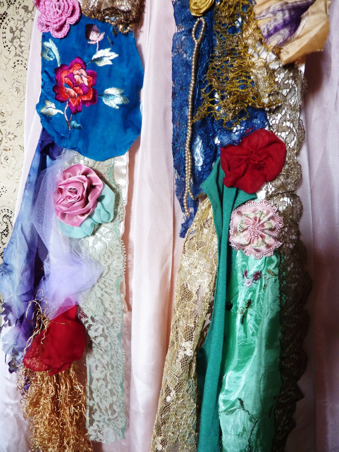 Art to Wear Baroque Fantasy Scarf Vintage Gold Lace - Etsy