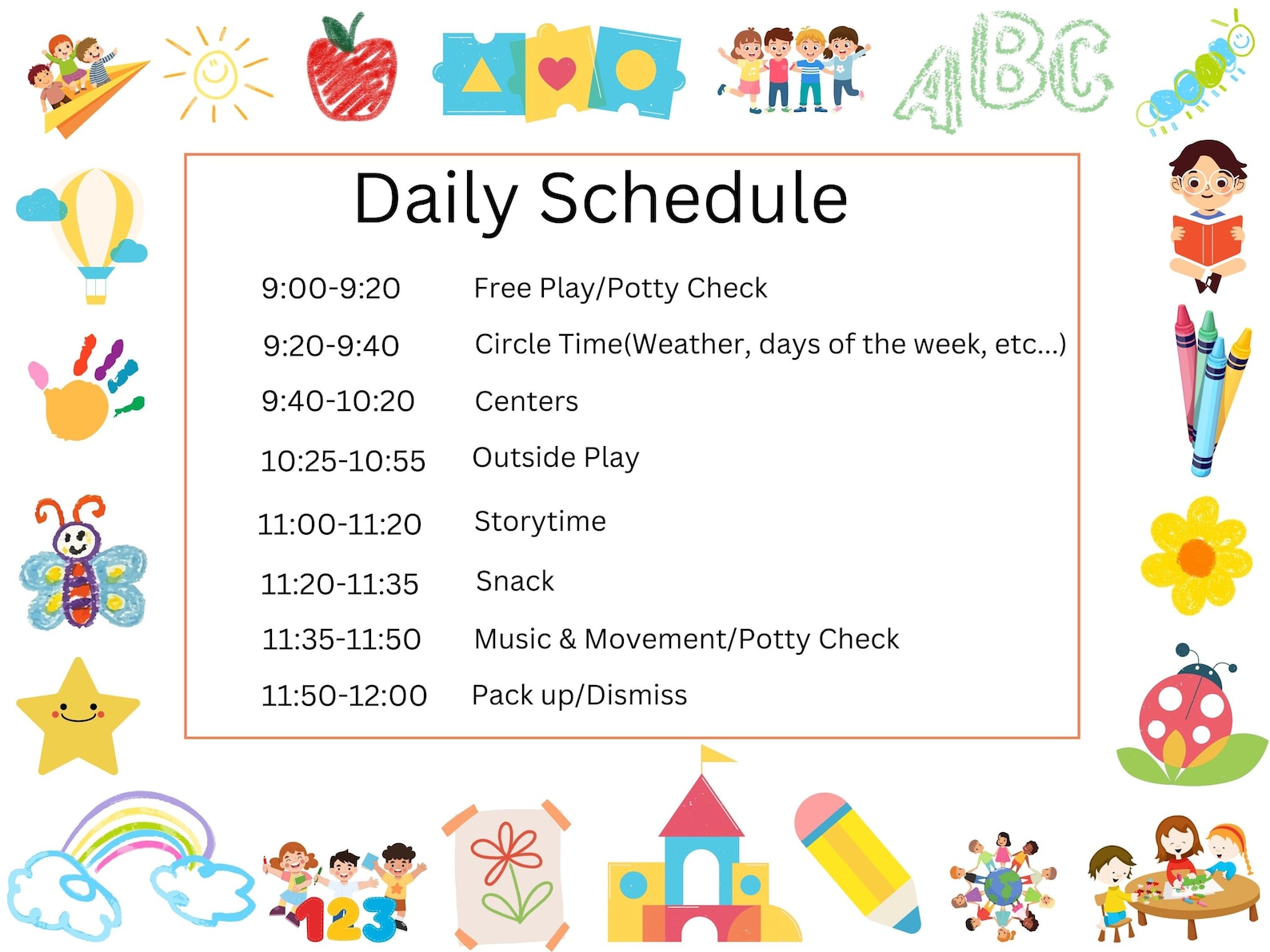 Preschool, Frame, Digital File, Digital Download, Pre-k, Template ...