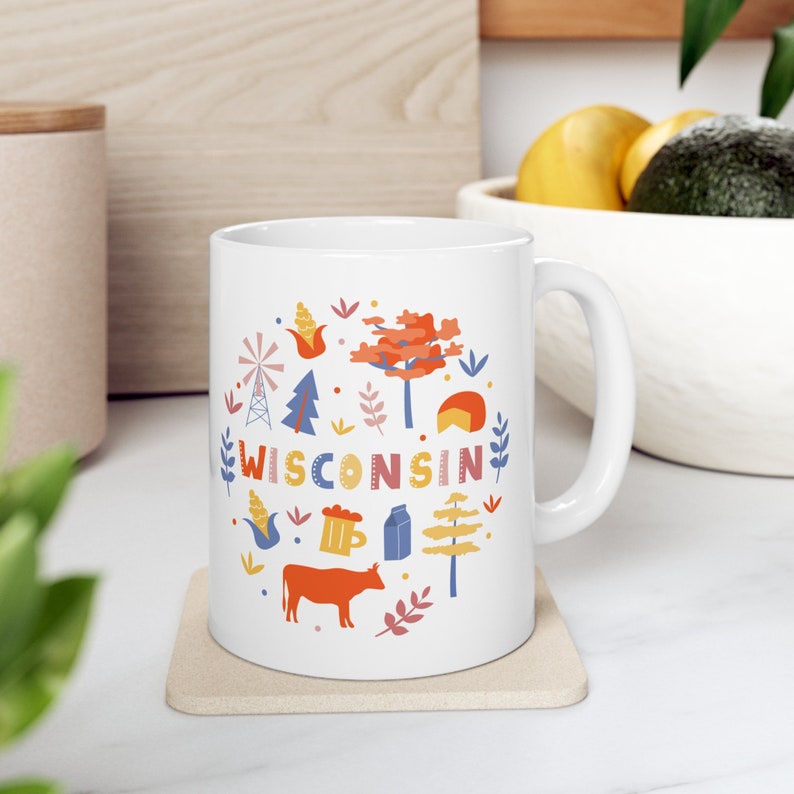 Wisconsin, Ceramic Mug, 11oz, Coffee Mug, Hot Chocolate, Mug, Drink ...