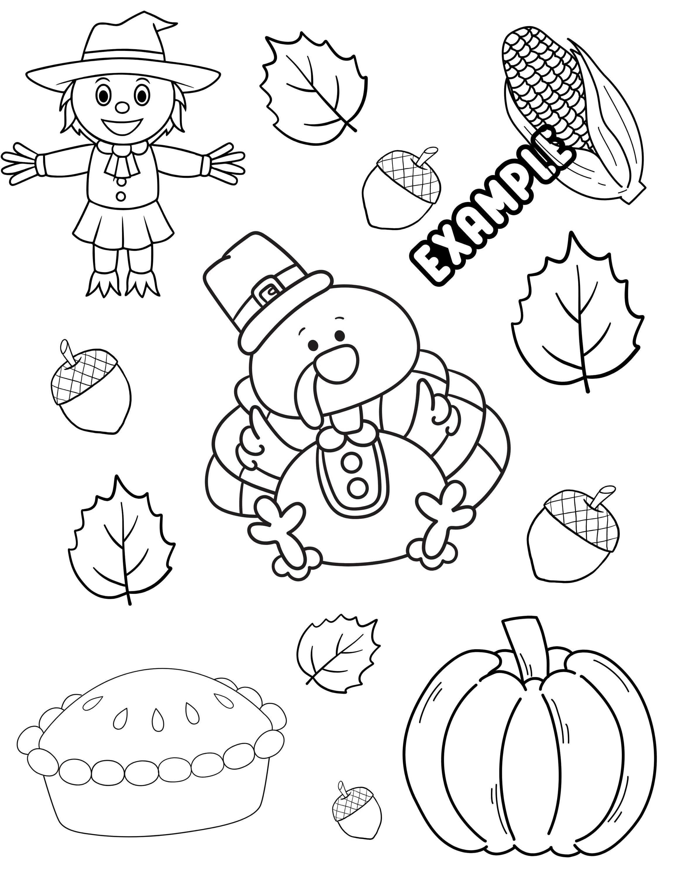 Thanksgiving, Printable, Coloring Page, Preschool, Pre-k, Coloring ...