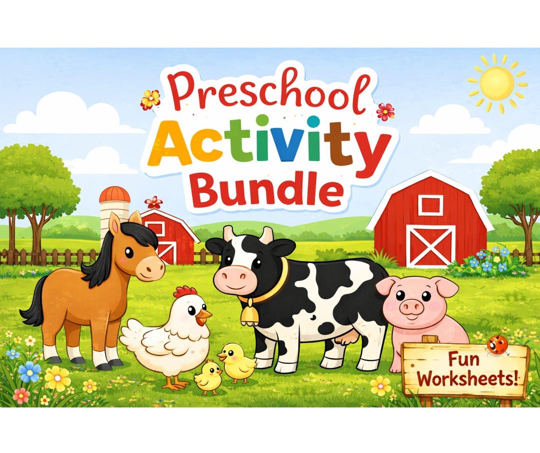 Farm Activity Bundle, Preschool, Pre-k, Digital Download, Printable - Etsy