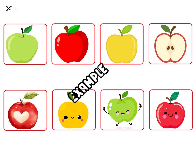 Apple Match, Preschool, Digital Download, Fall, Apple, Matching, Center ...