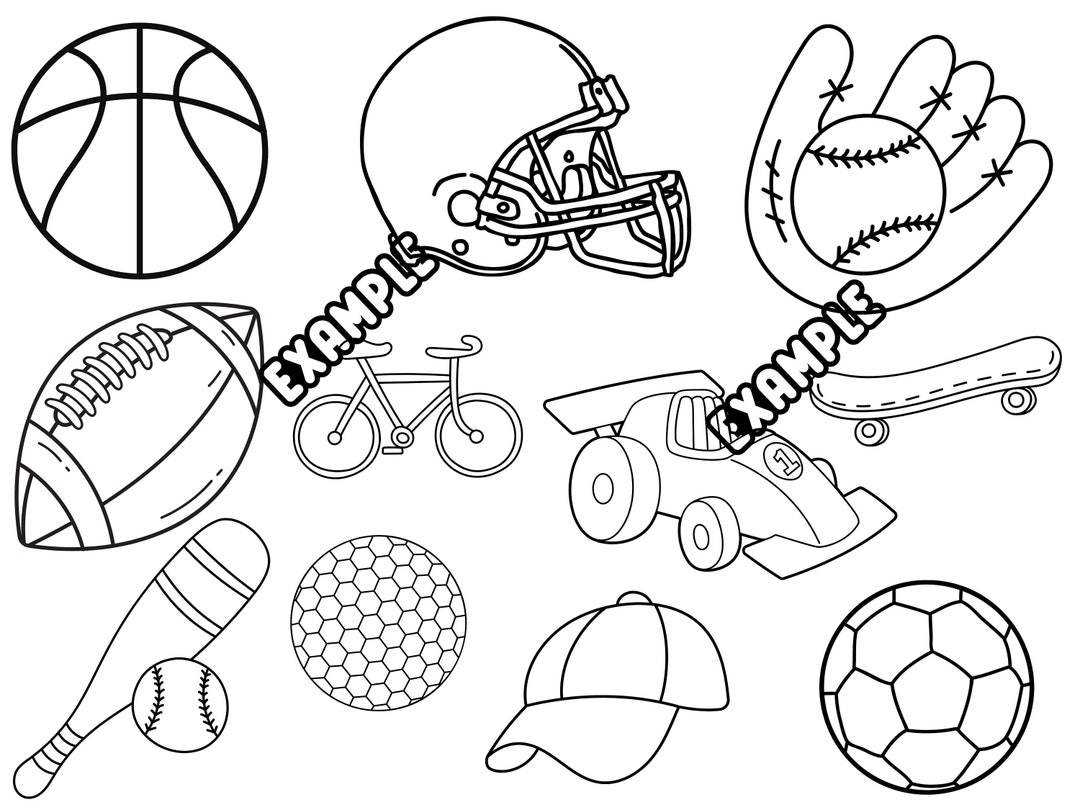 Sports, Coloring Page, Preschool, Digital Download, Pre-k, Coloring ...